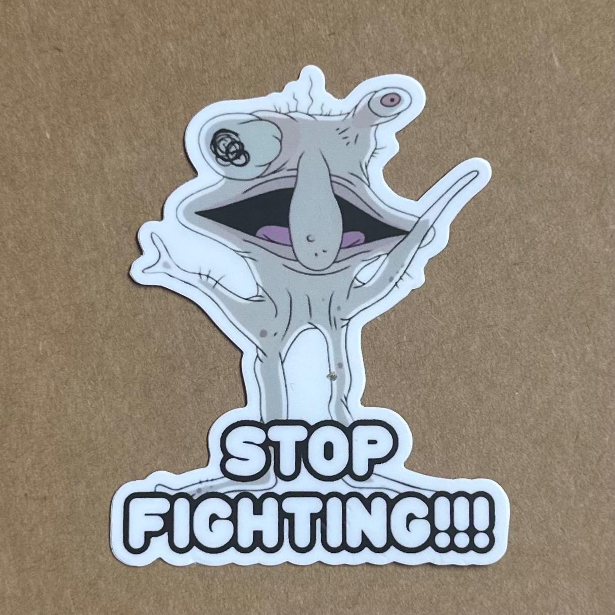 Smiling Friends Russian Homunculus Baby Stop Fighting Vinyl Sticker - Etsy