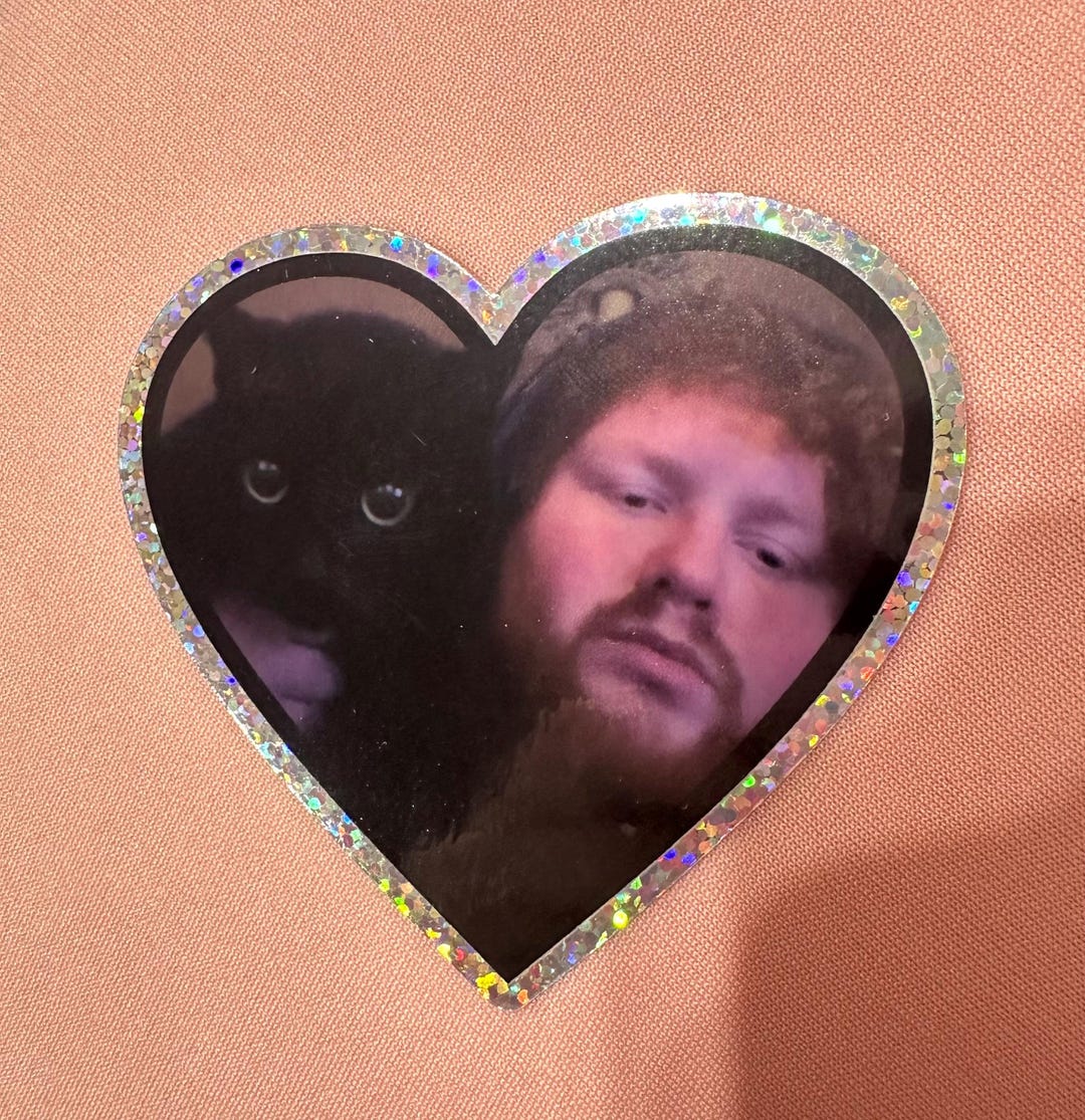 Caseoh and Kitty Glitter Sticker - Etsy