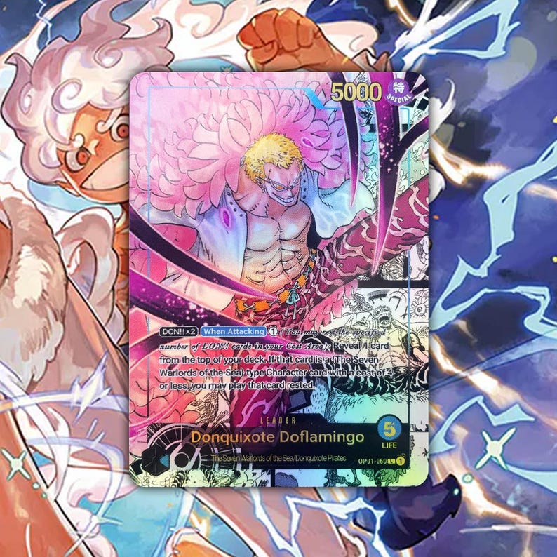 CUSTOM One Piece HOLO Donquixote Doflamingo Leader Card - Etsy