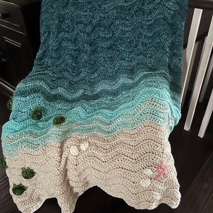 Sea Turtle Crochet Blanket Pattern, Ocean Afghan, Crochet Pattern ...