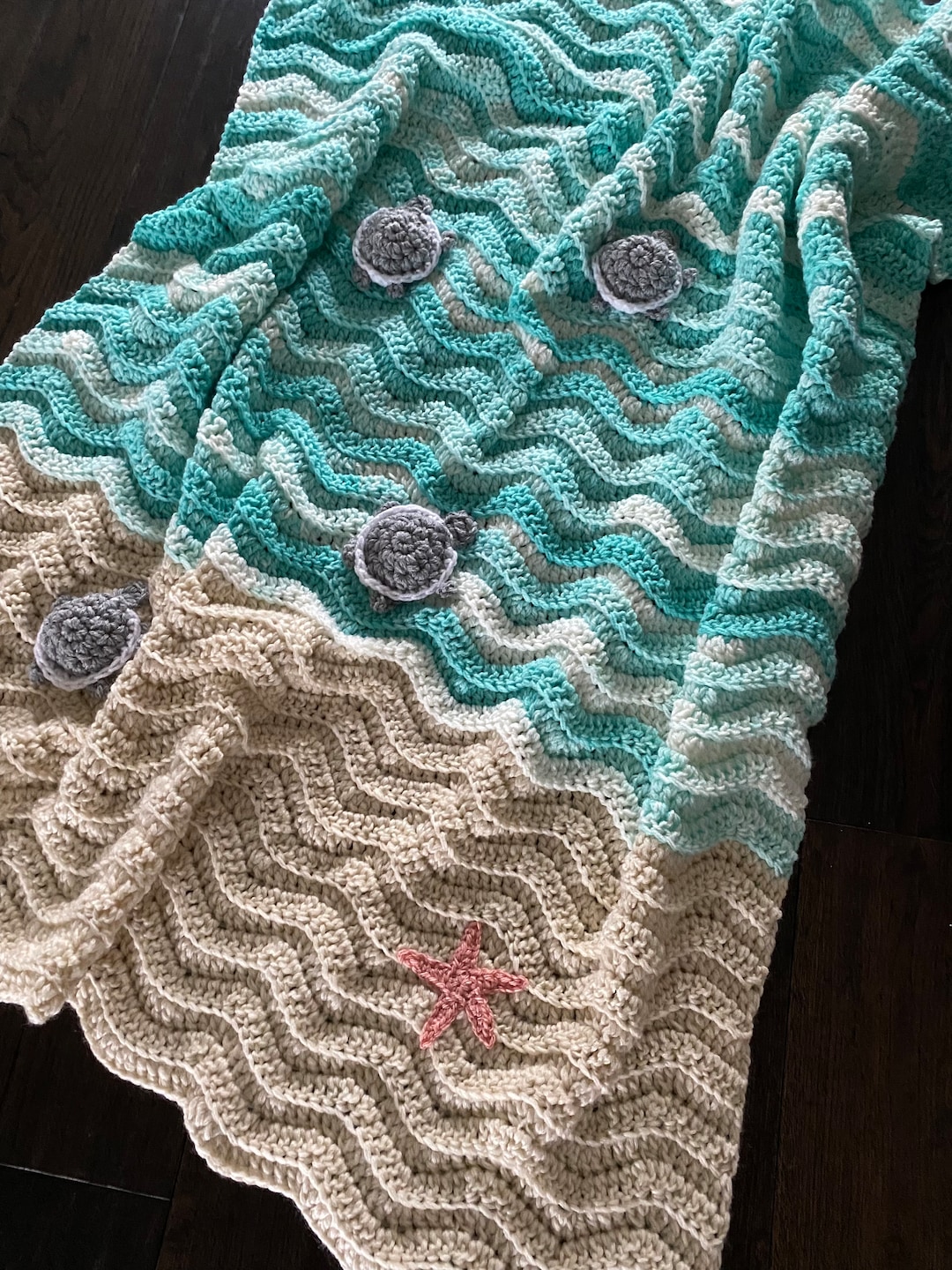 Sea Turtle Baby Blanket, Ocean Blanket, Crochet Pattern, DIY Gift - Etsy