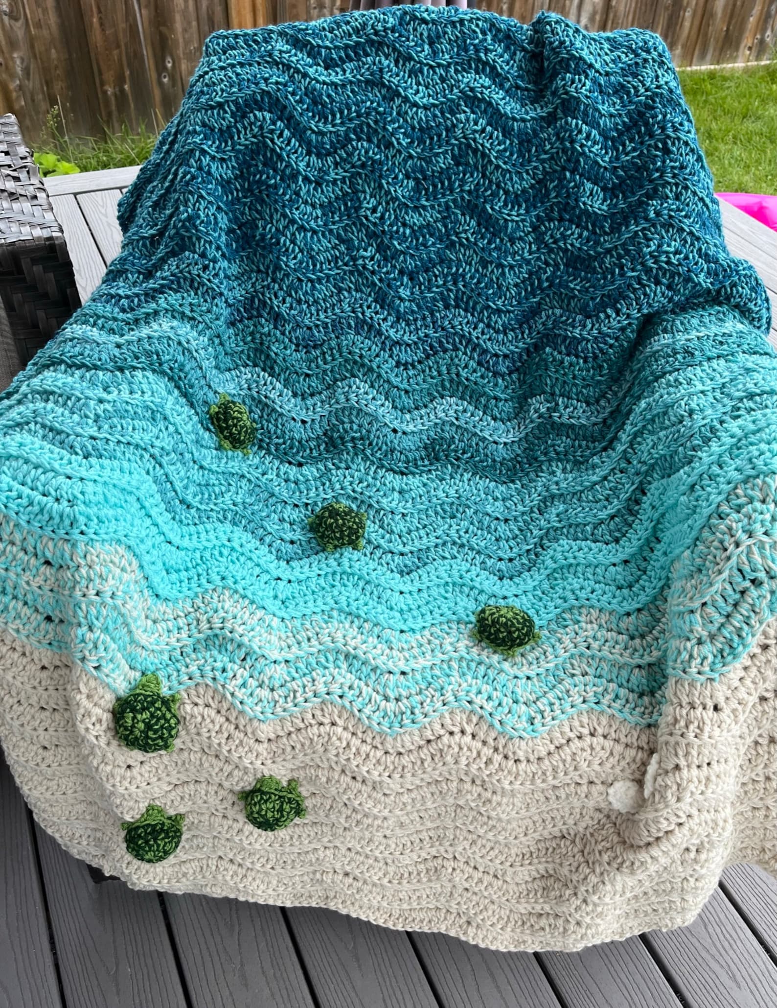 Sea Turtle Crochet Blanket Pattern, Ocean Afghan, Crochet Pattern ...