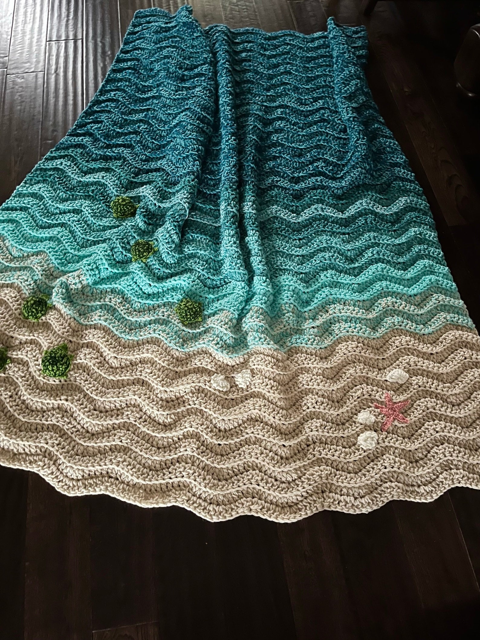 Sea Turtle Crochet Blanket Pattern, Ocean Afghan, Crochet Pattern ...