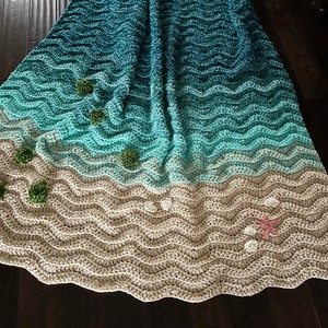 Sea Turtle Crochet Blanket Pattern, Ocean Afghan, Crochet Pattern ...