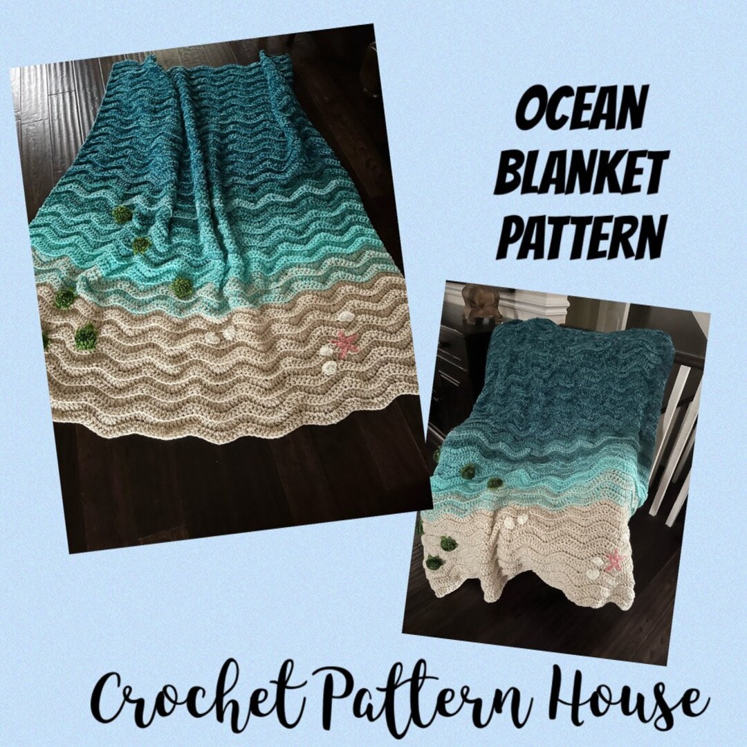 Sea Turtle Crochet Blanket Pattern, Ocean Afghan, Crochet Pattern ...