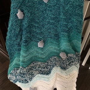 Ocean Afghan Pattern, Ocean Blanket Pattern, Ocean Blanket Crochet ...