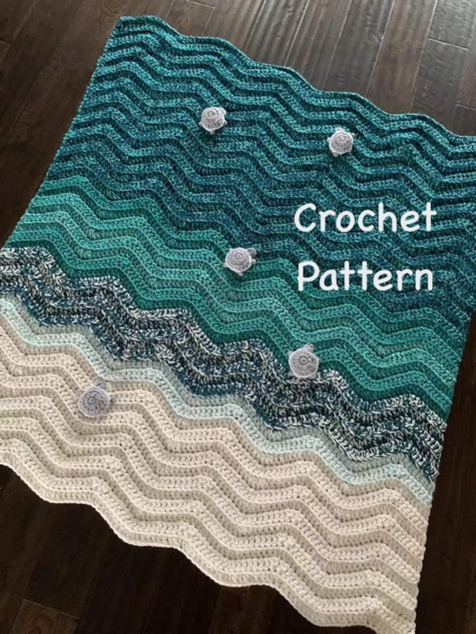 Ocean Afghan Pattern, Ocean Blanket Pattern, Ocean Blanket Crochet ...