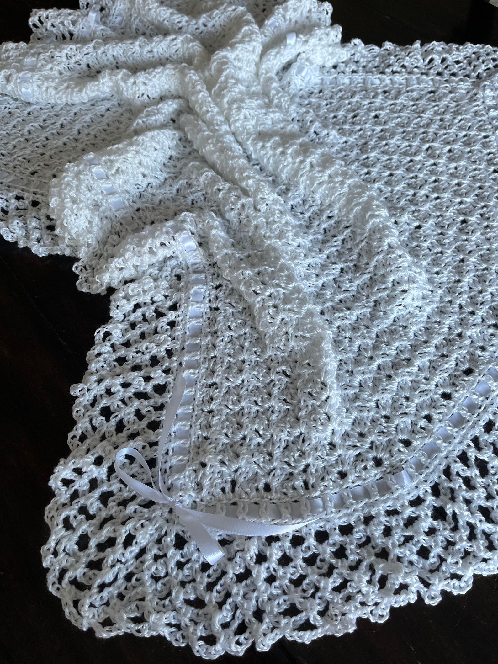Baptism Crochet Blanket Pattern – Christening Baby Blanket PDF ...