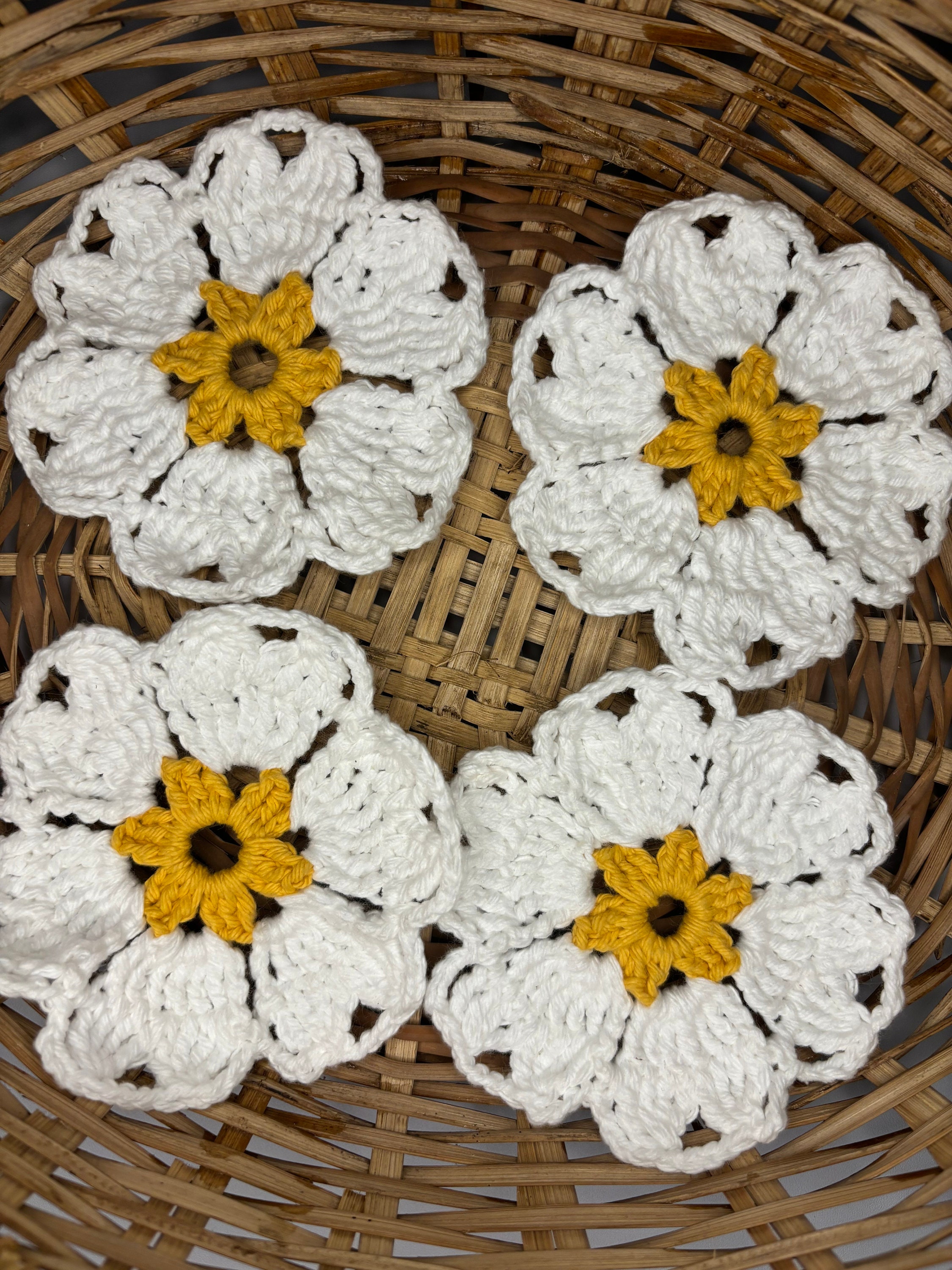 Daisy Coaster Crochet Pattern, Video Tutorial and PDF Download - Etsy