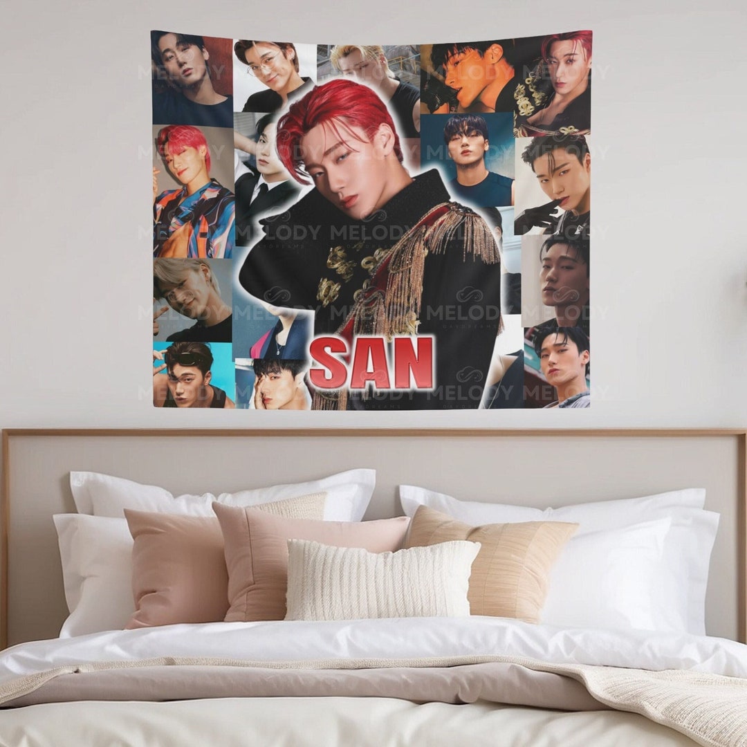 Ateez San Flag Kpop Flag Banner Atiny Ateez Merch Kpop Wall Decor Kpop ...