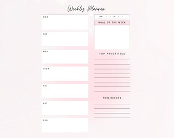 Weekly Printable Planner - Etsy