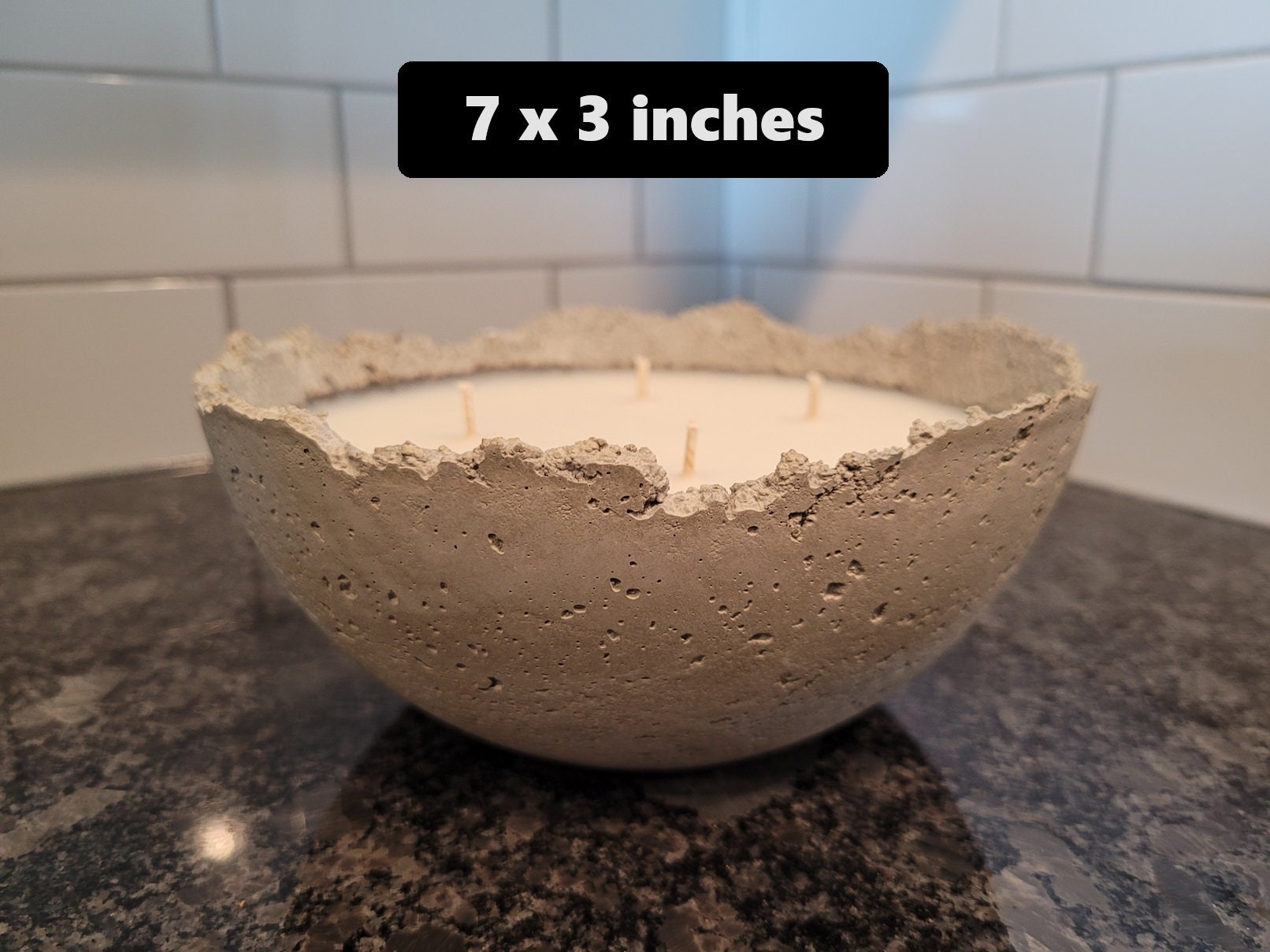Handmade Concrete Candle: Luxury Coconut Wax Blend, 100% Made in the ...
