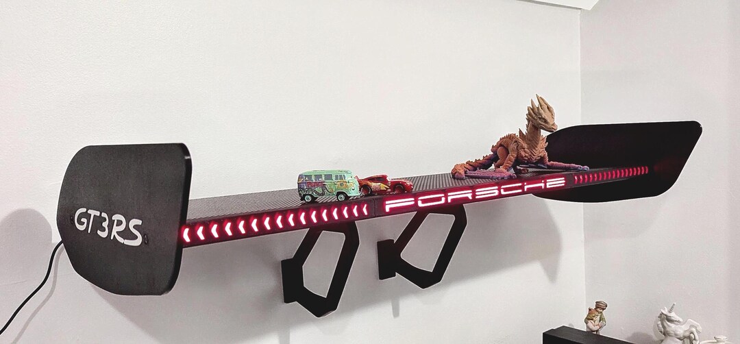 Decorative Porsche GT3 RS Inspired Light up Shelf Car Spoiler - Etsy UK