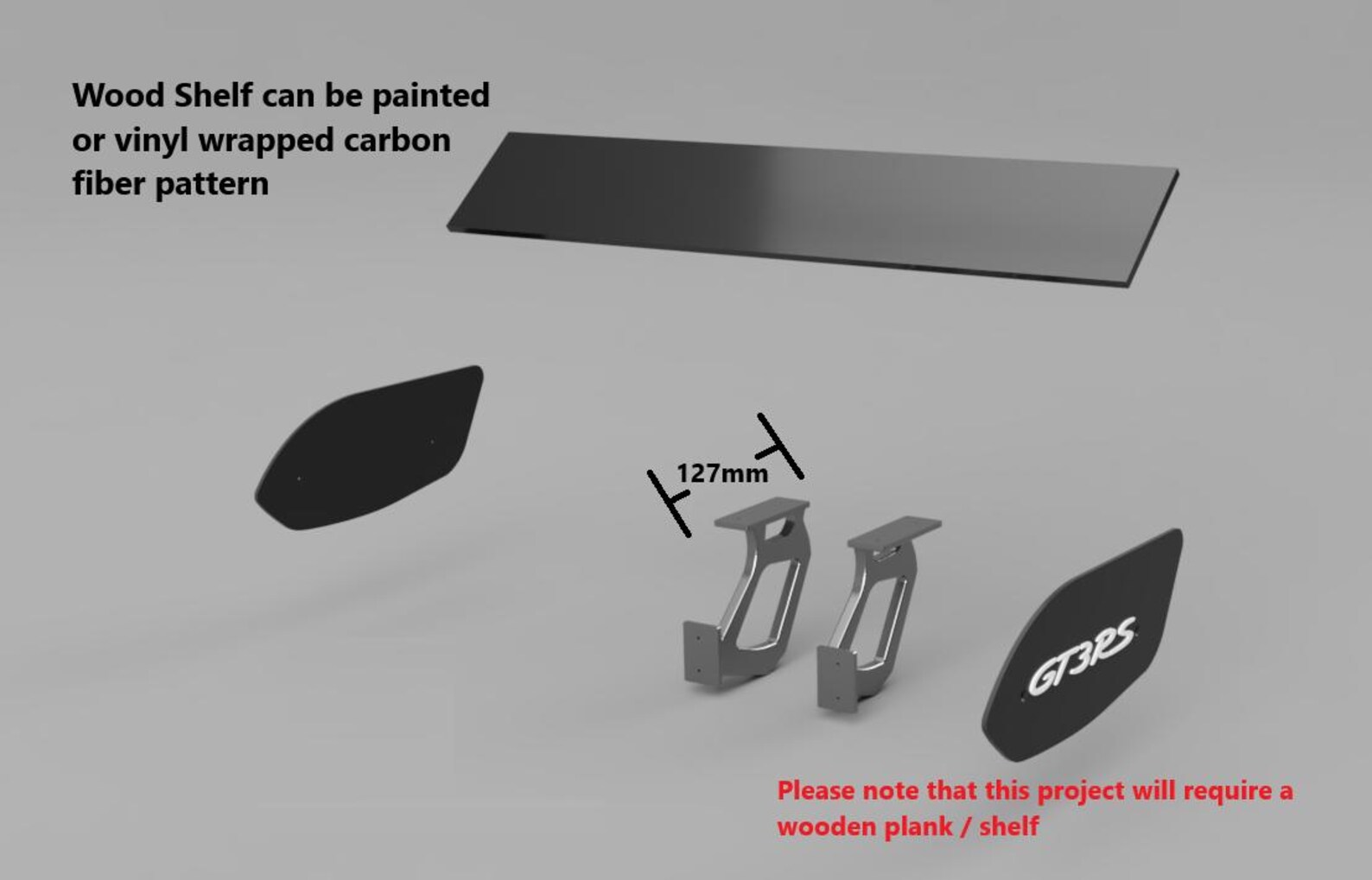 Shelf Inspired by Porsche GT3 RS Car Spoiler - Etsy UK