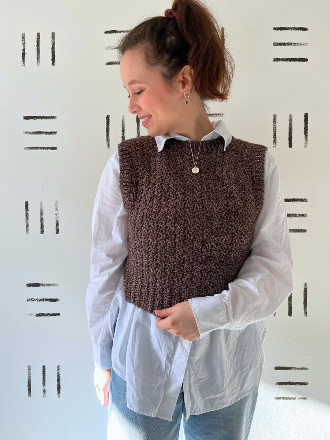 Crochet Pattern Vest "coffee Vest" in English, Dutch & German - Etsy