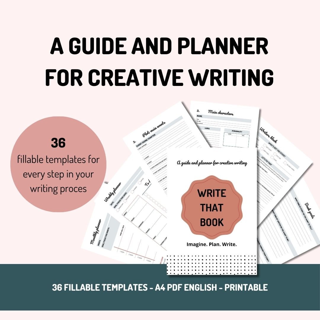 Creative Writing Planner - Novel Workbook - Author Journal - Writing ...