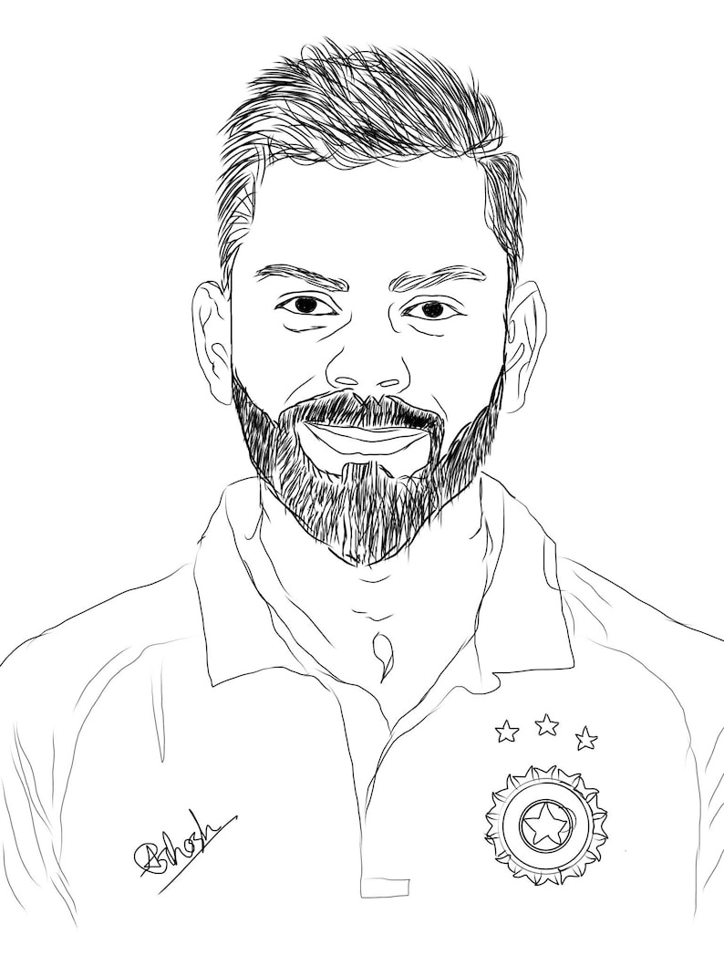 Virat Kohli Sketch Making - Etsy