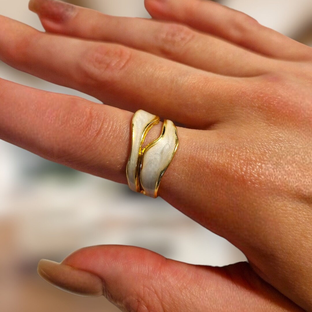 Retro Ring Gold Ring Oil Drip Ring Open Ring Irregular Ring Adjustable ...