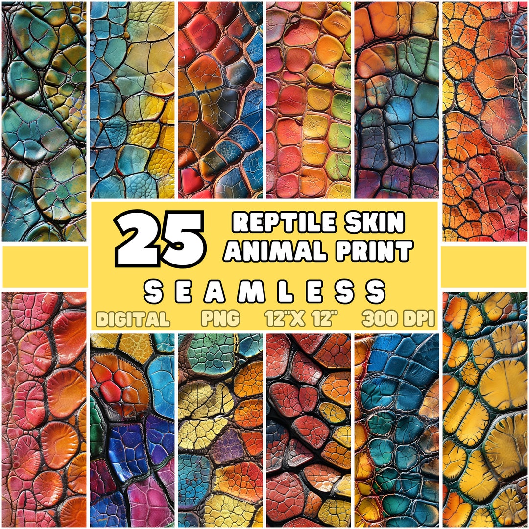 Digital Paper Print Reptile Snake Dragon Skin Seamless Textures Pattern ...