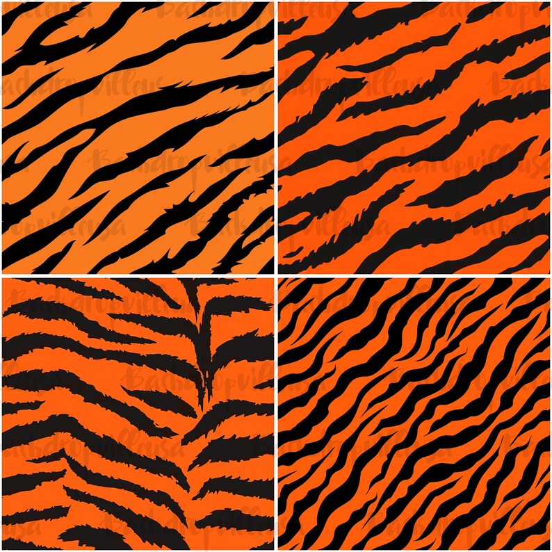 Digital Paper Safari Animal Print Tiger Seamless Pattern Scrapbook ...