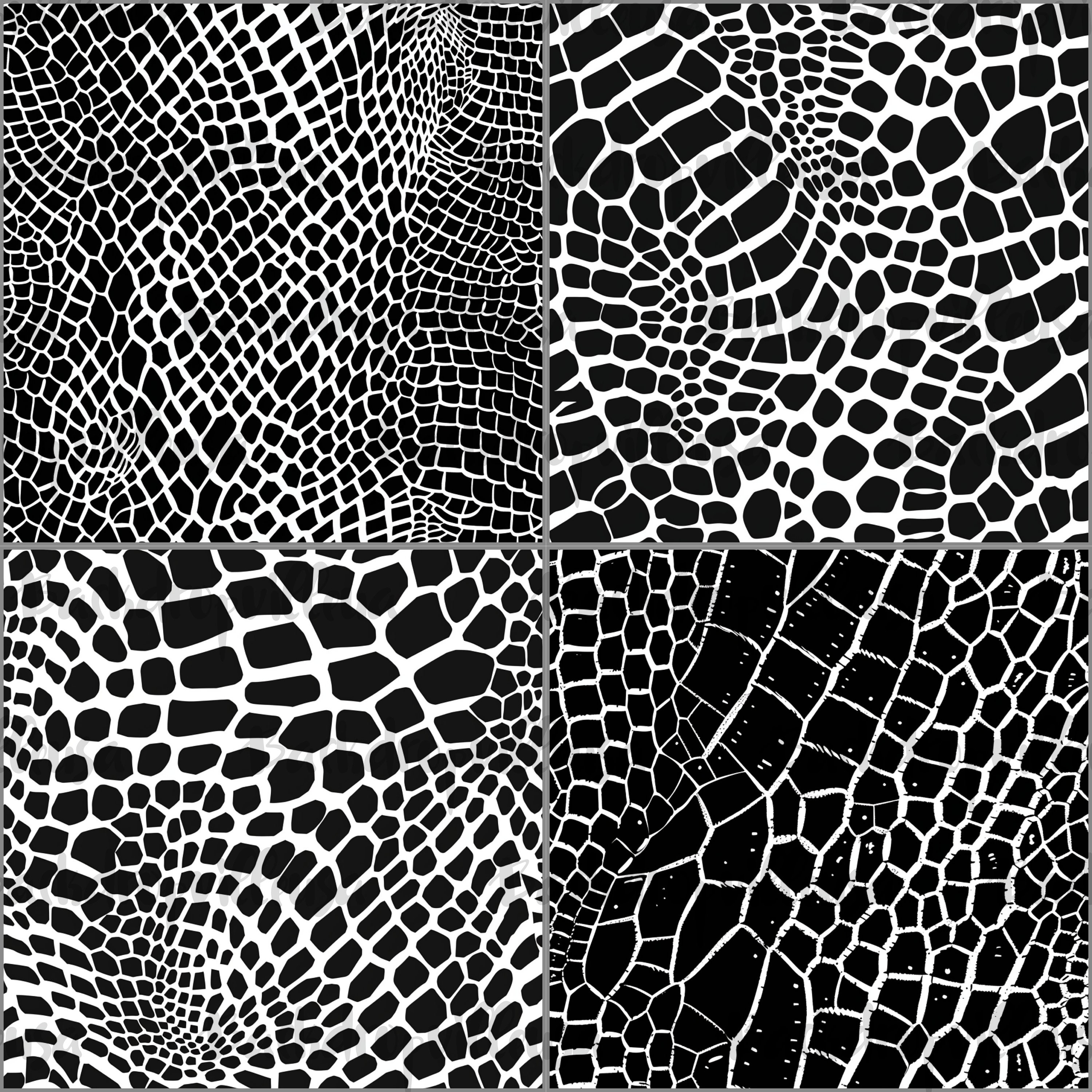 Digital Paper Animal Print Safari Black and White Reptile Snake ...