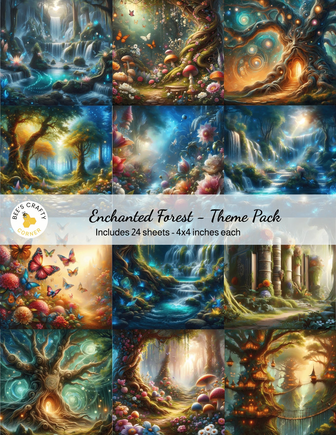 RELEASE PAPER Enchanted Forest Theme Pack Reusable Diamond Painting ...