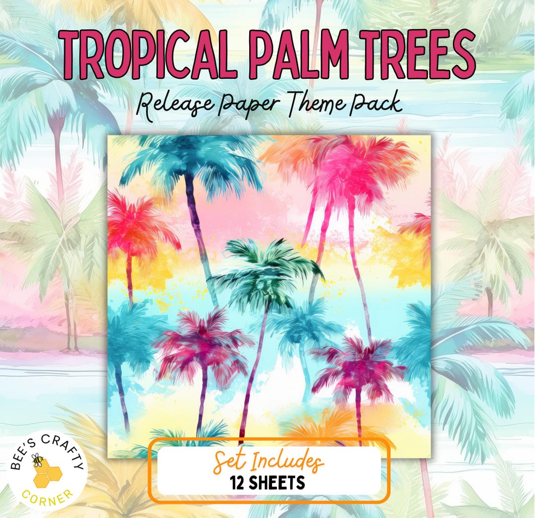 RELEASE PAPER | Tropical Palm Trees - Theme Pack Reusable Diamond ...