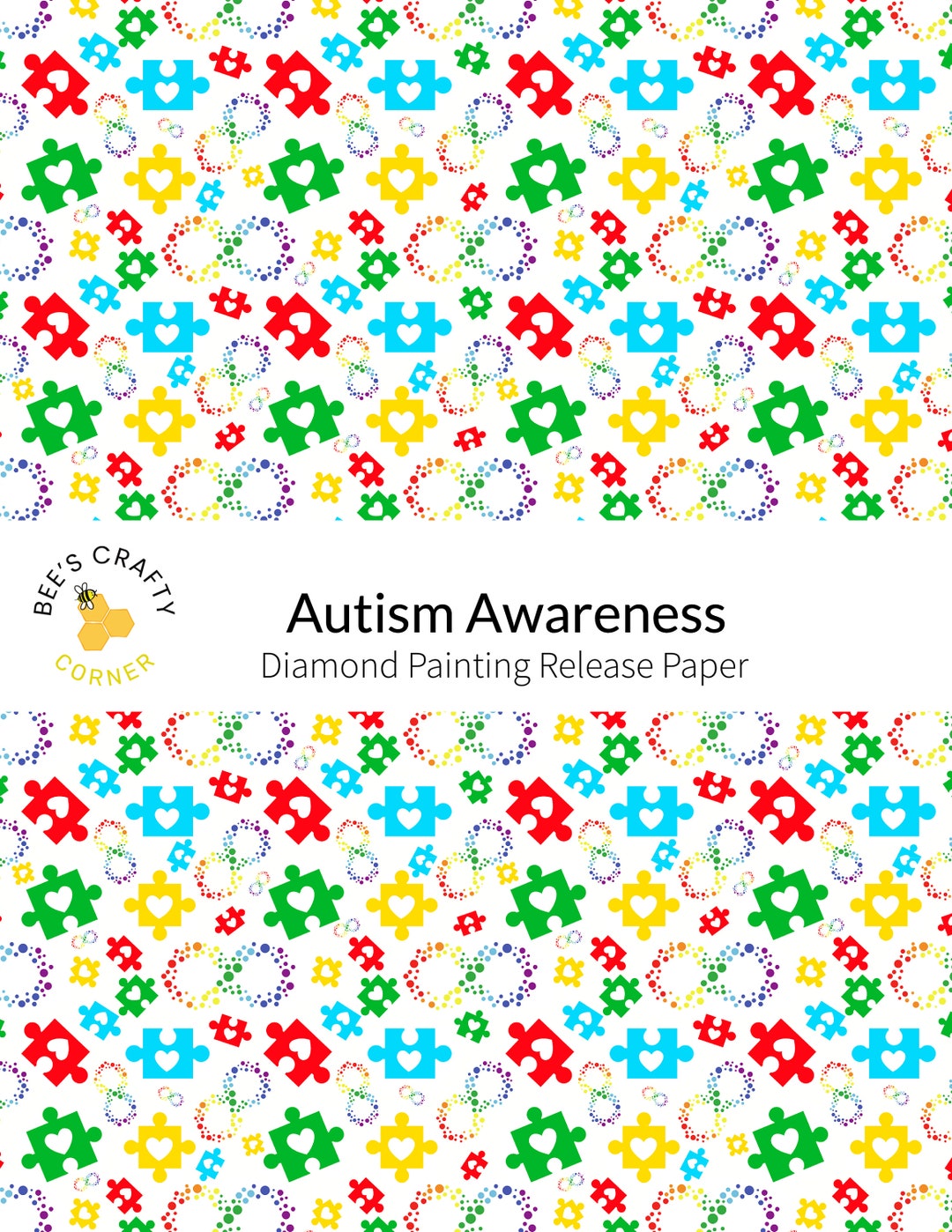 RELEASE PAPER | Autism Awareness - Reusable Patterned Diamond Painting ...