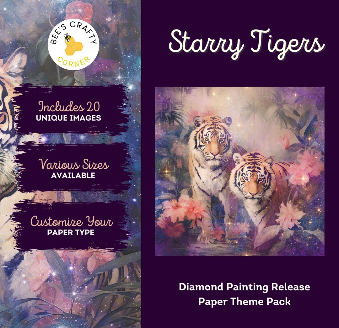 RELEASE PAPER | Starry Tigers - Theme Pack Reusable Diamond Painting ...