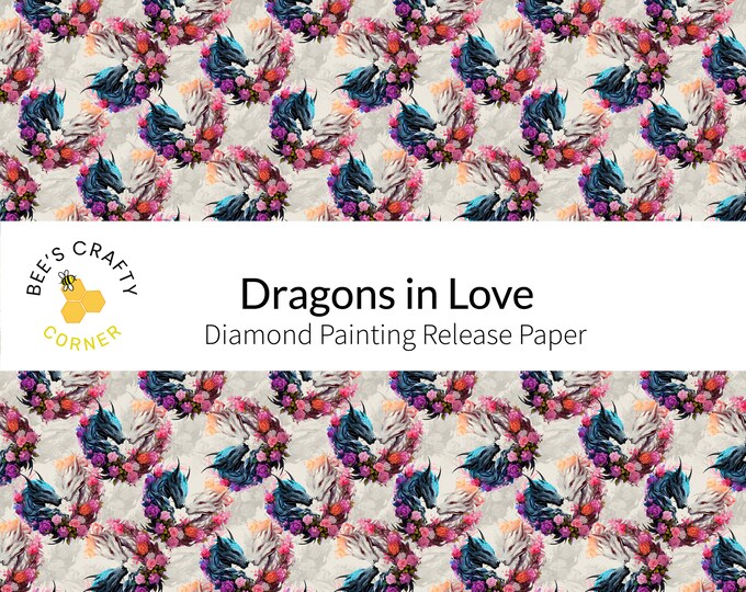 RELEASE PAPER | Dragons in Love - Reusable Patterned Diamond Painting ...