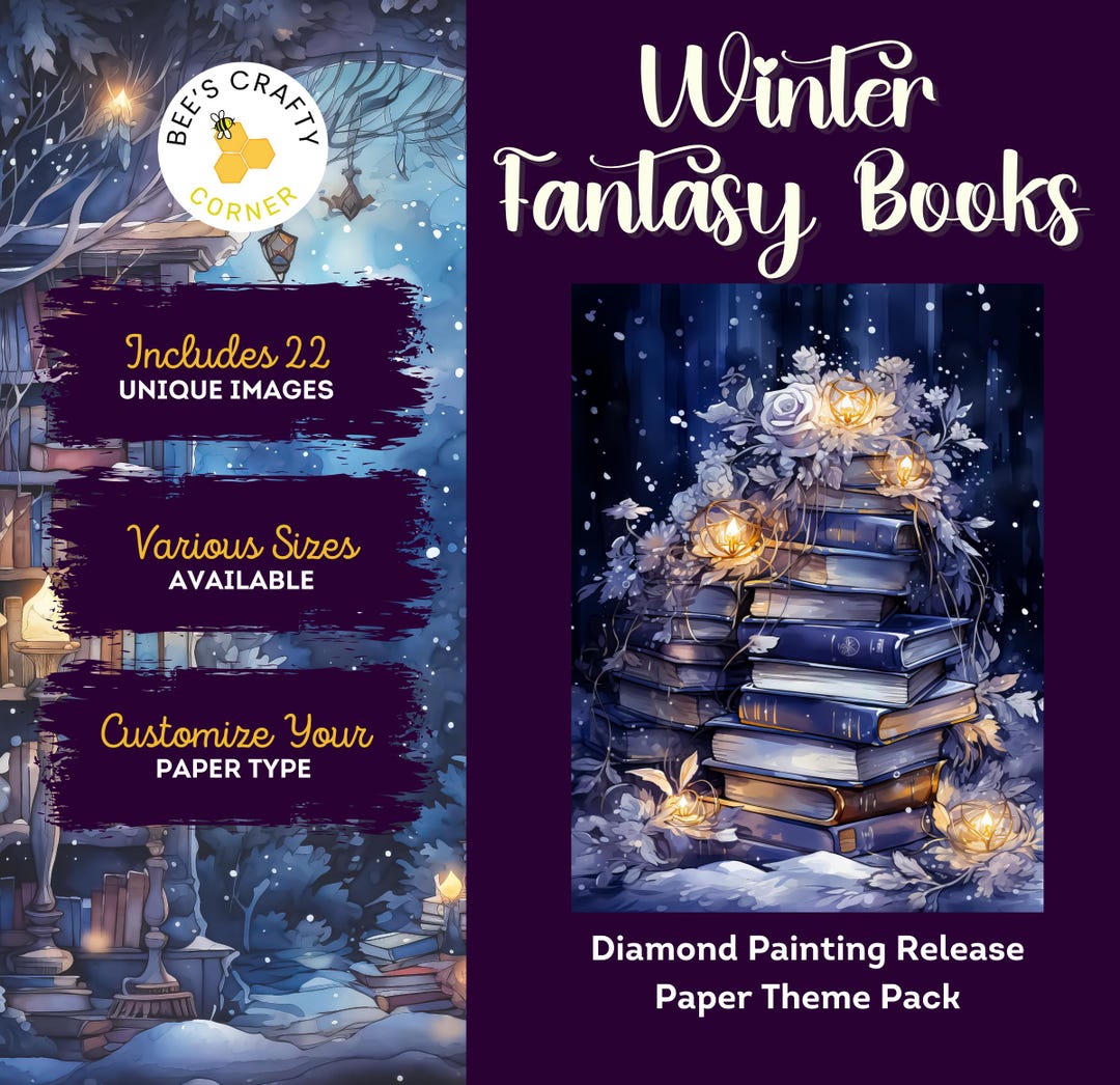 Winter Fantasy Books - Theme Pack Reusable Diamond Painting Release ...