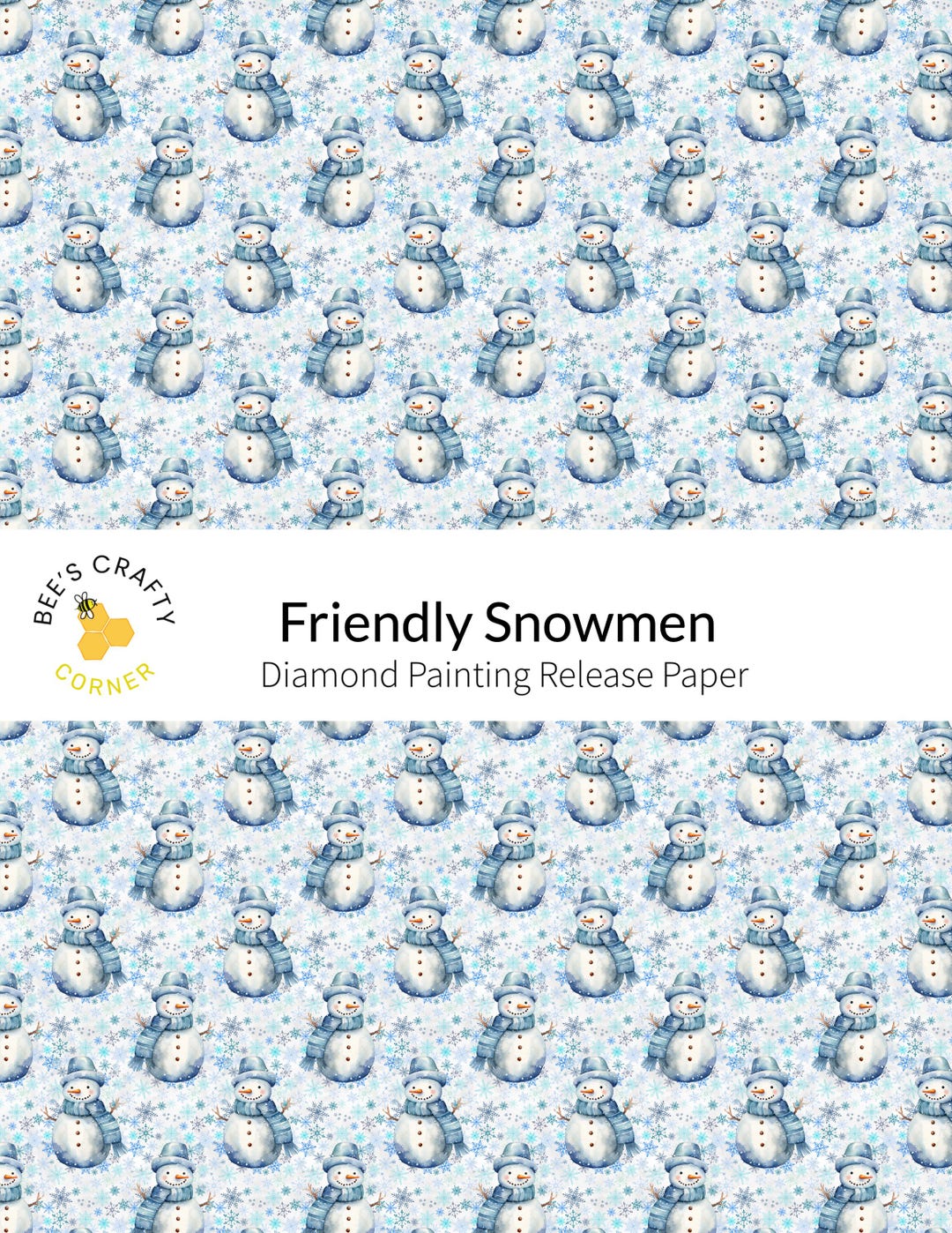 Friendly Snowmen - Reusable Patterned Diamond Painting Release Paper - Etsy