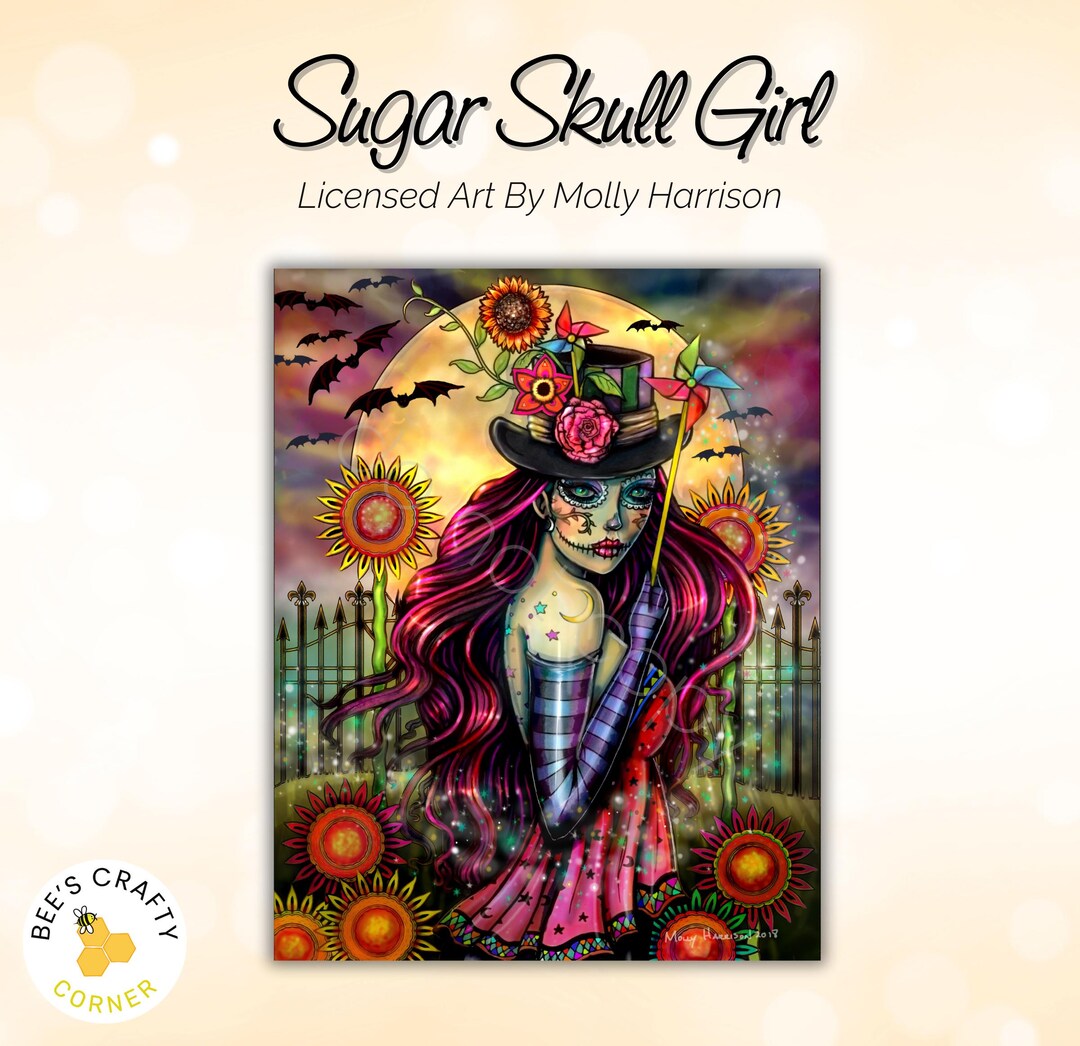Sugar Skull Girl by Molly Harrison - Licensed Release Papers - Etsy