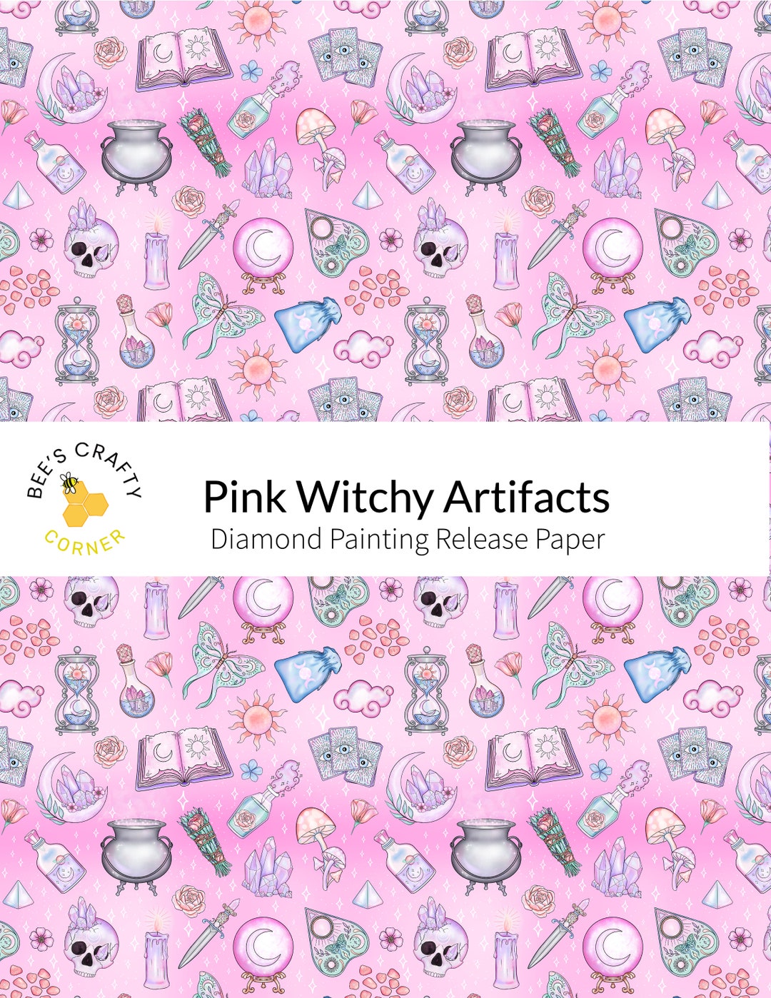 Pink Witchy Artifacts - Reusable Patterned Diamond Painting Release ...