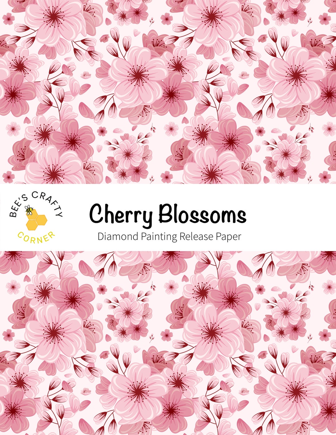 RELEASE PAPER | Cherry Blossoms - Reusable Patterned Diamond Painting ...