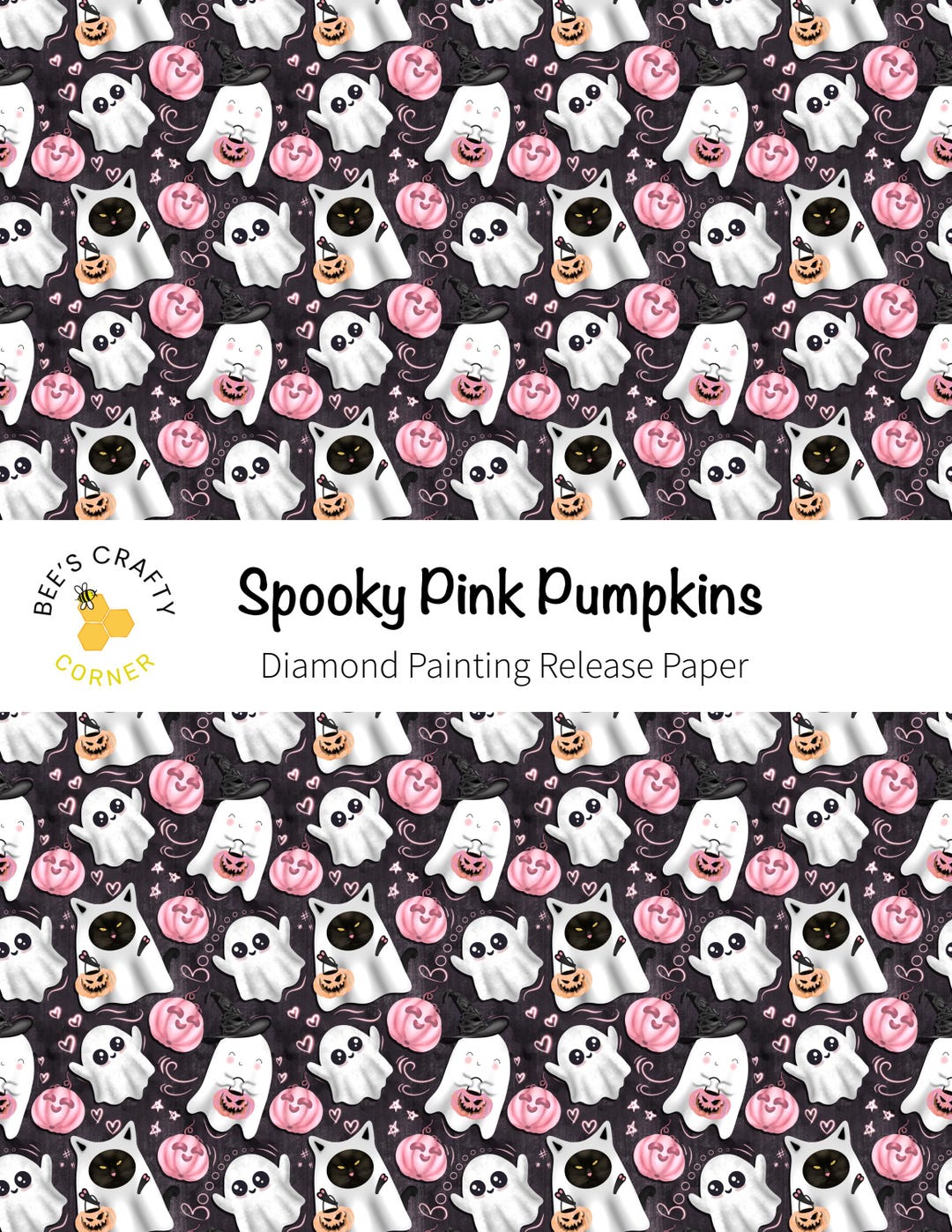 Spooky Pink Pumpkins - Reusable Patterned Diamond Painting Release ...