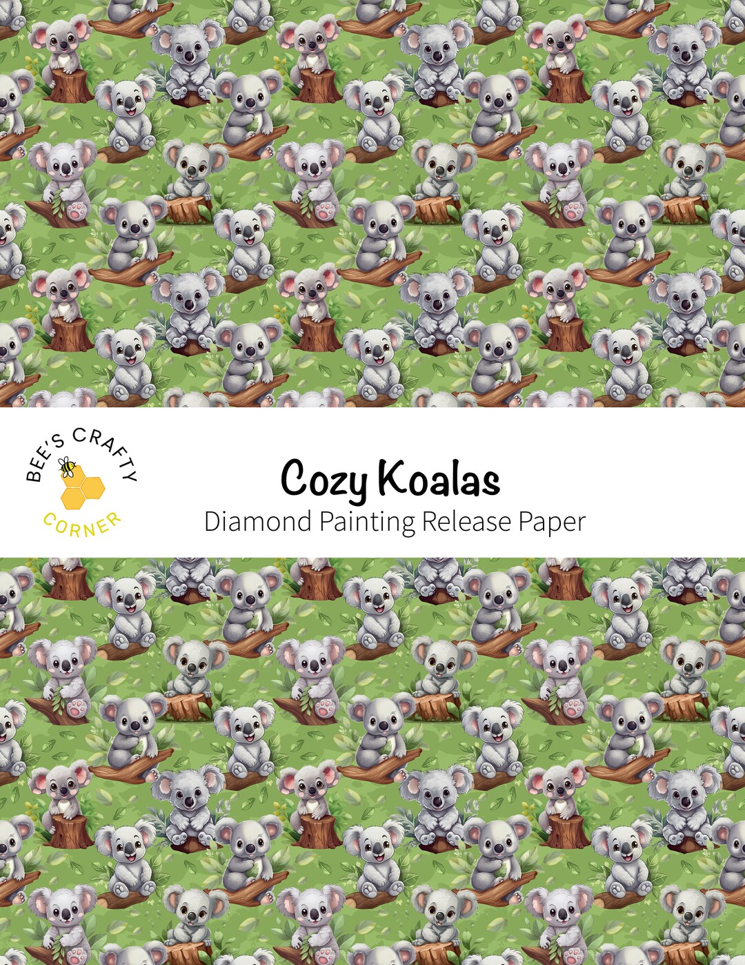 RELEASE PAPER | Cozy Koalas - Reusable Patterned Diamond Painting ...