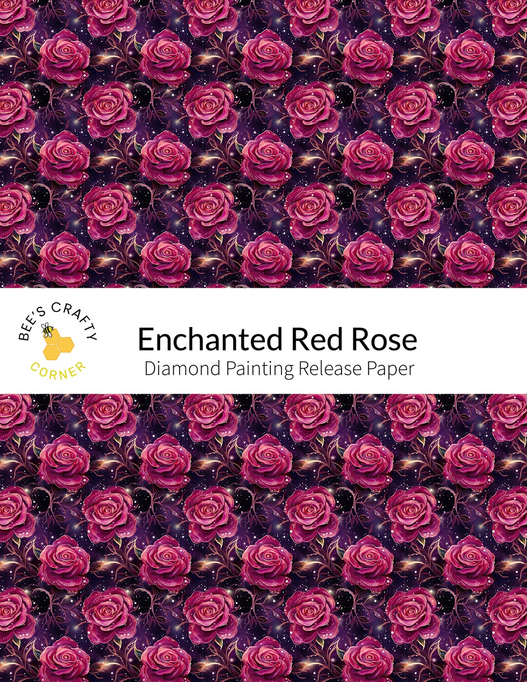 RELEASE PAPER | Enchanted Red Rose - Reusable Patterned Diamond ...