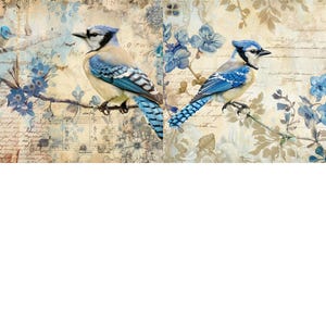 RELEASE PAPER | Vintage Blue Birds - Theme Pack Reusable Diamond ...