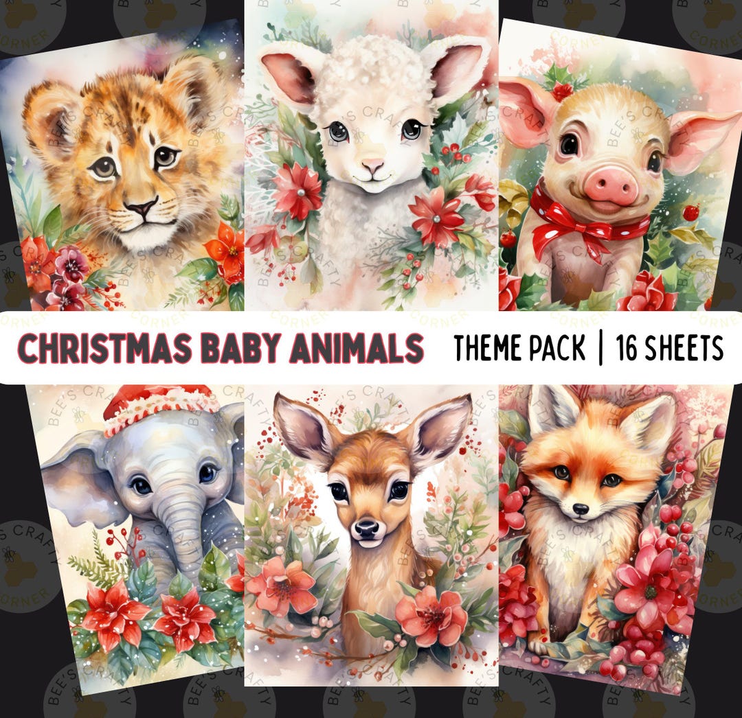Christmas Baby Animals - Release Paper for Diamond Painting - Etsy