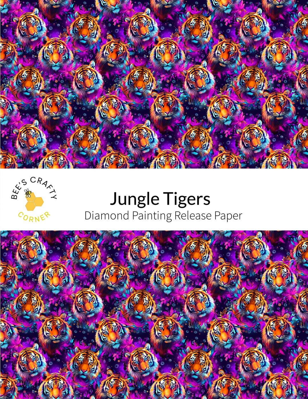 RELEASE PAPER | Jungle Tigers - Reusable Patterned Diamond Painting ...