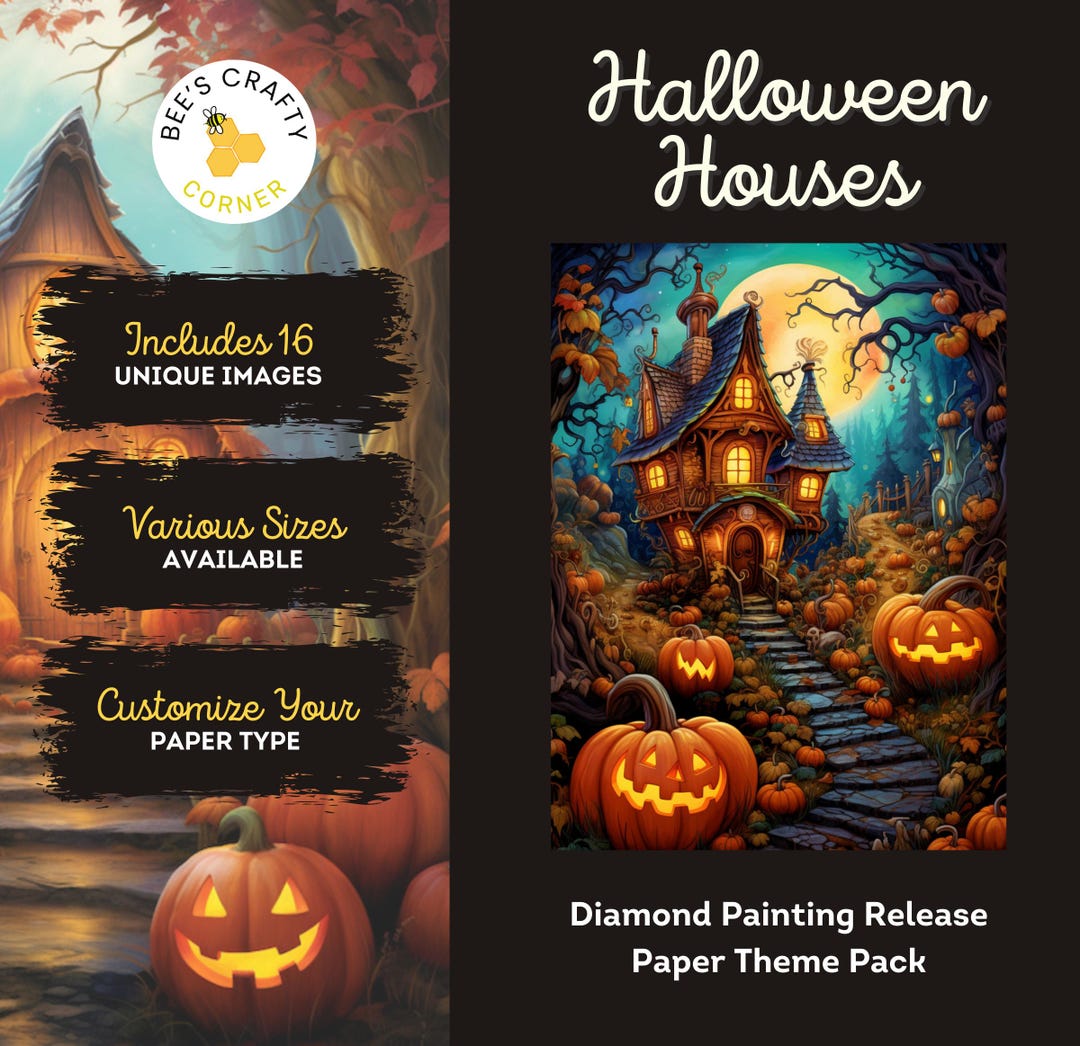 RELEASE PAPER | Halloween Houses - Theme Pack Reusable Diamond Painting ...