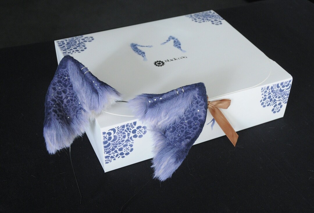 Cat Purple Lace Ears - Etsy