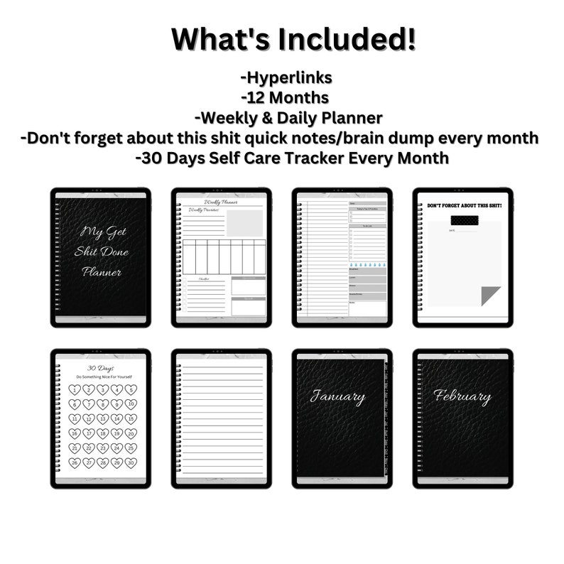 Get Shit Done - Digital Planner With Hyperlinks - Etsy
