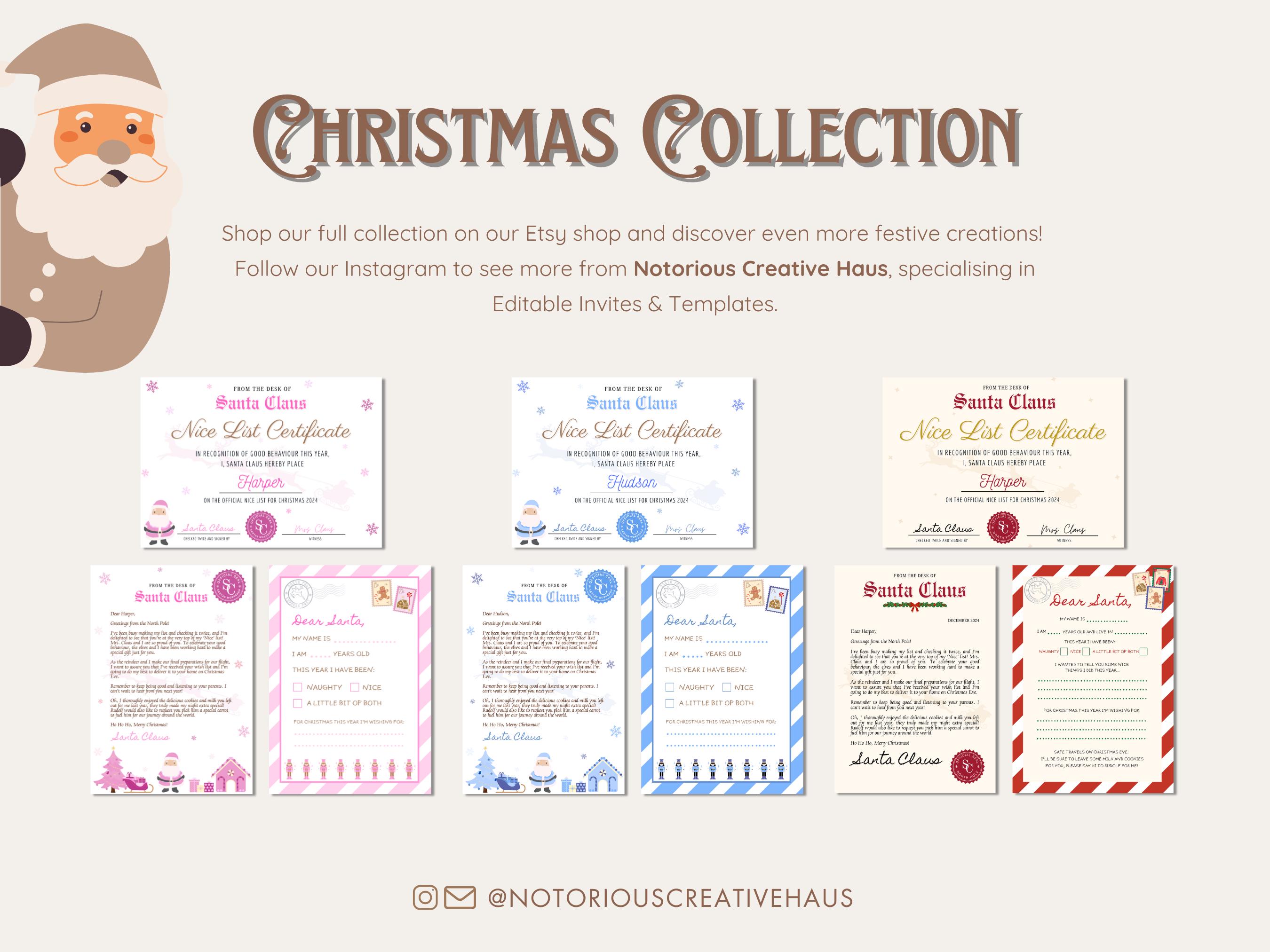 Editable Santa Letters Bundle | Letter From Santa | Nice List ...