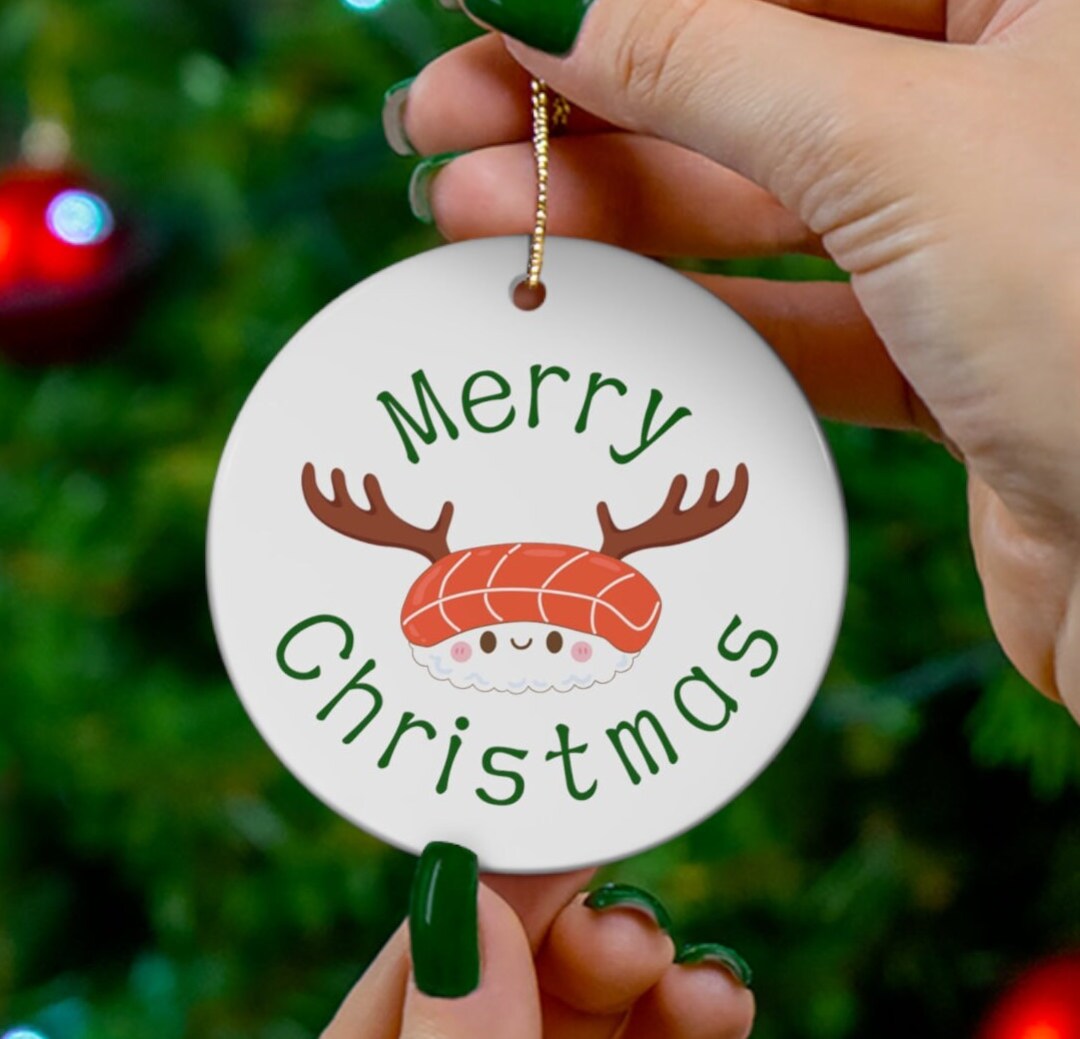 Sushi Reindeer Merry Christmas Ornament Fun Cute Japanese Kawaii Sushi ...