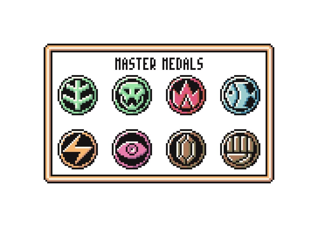 Pokémon Trading Card Game Master Medals - Cross Stitch Pattern - Etsy