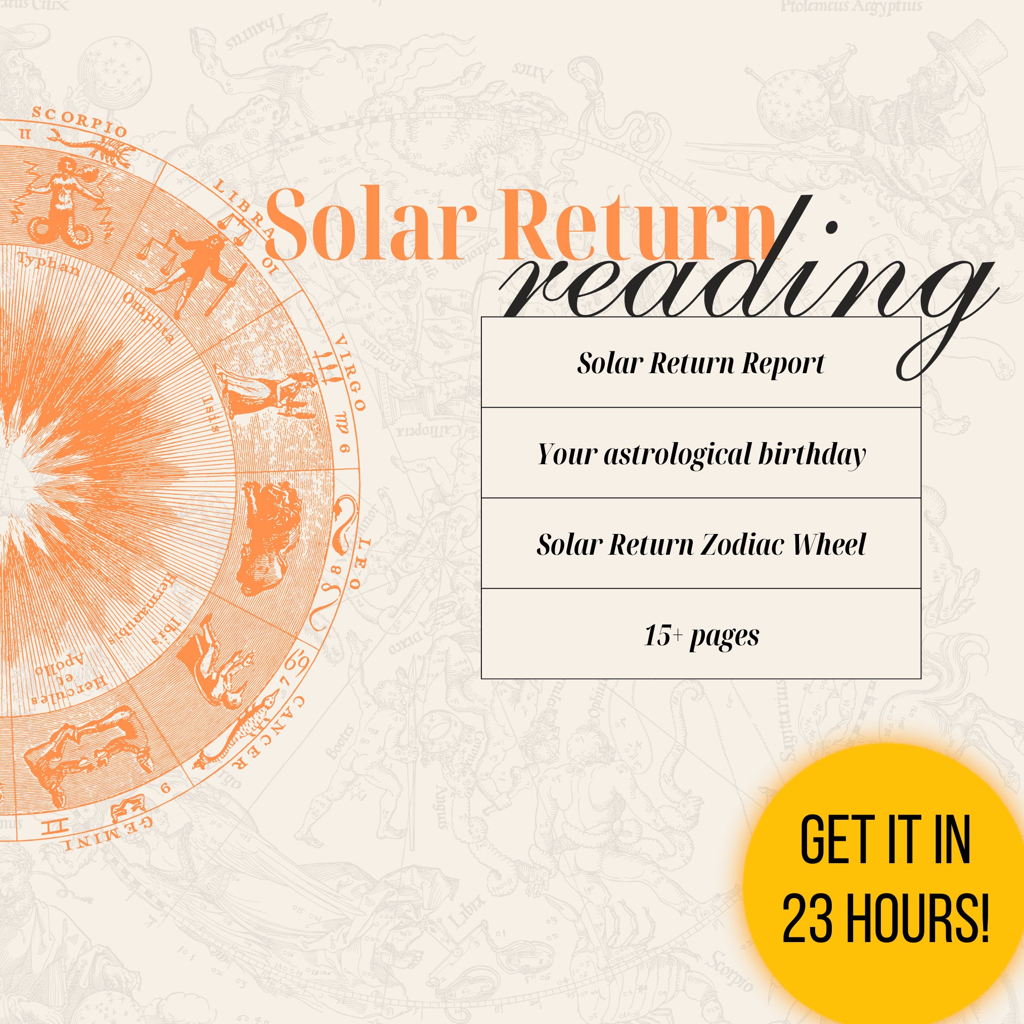 Solar Return Chart - Your Astrological Birthday! - Etsy