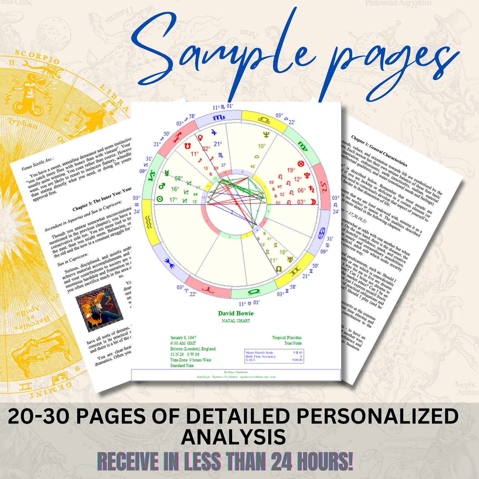 Natal Chart Report + Harmonic Highlights Report + Major Life Theme ...