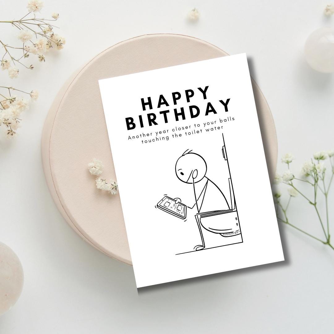 Rude Birthday Greeting Cards Funny Dirty Card Digital Download ...